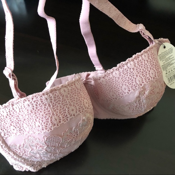 Intimates & Sleepwear | Nwt 36c Pink Lace Balconette Underwire Bra ...